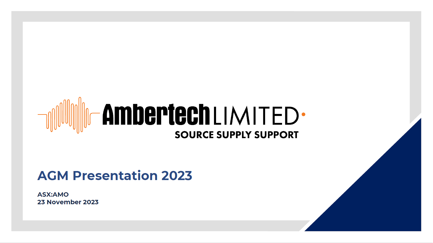 AGM Presentation 2023 - Amber Tech