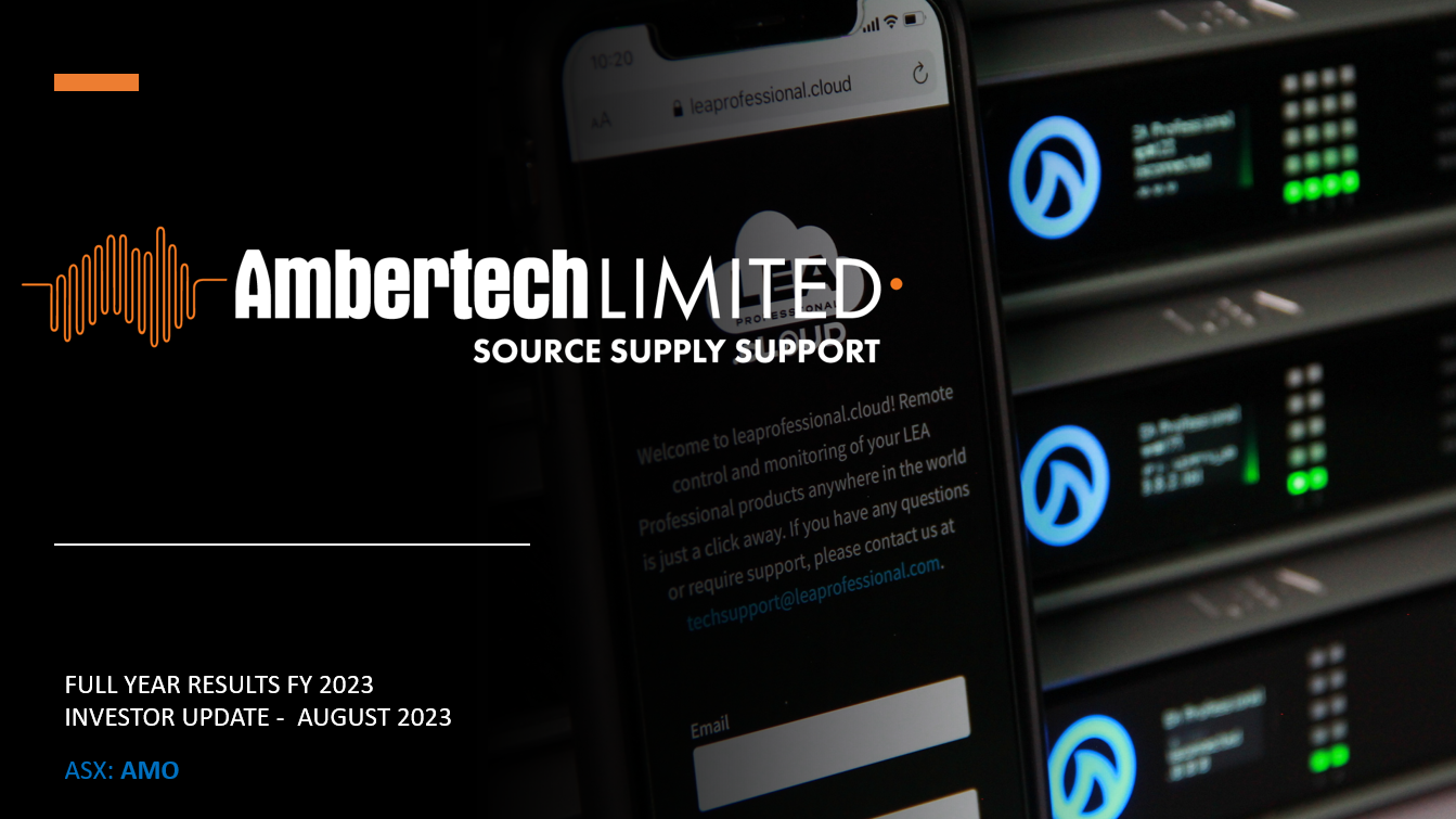 Investor Presentation August 2023 - Amber Tech
