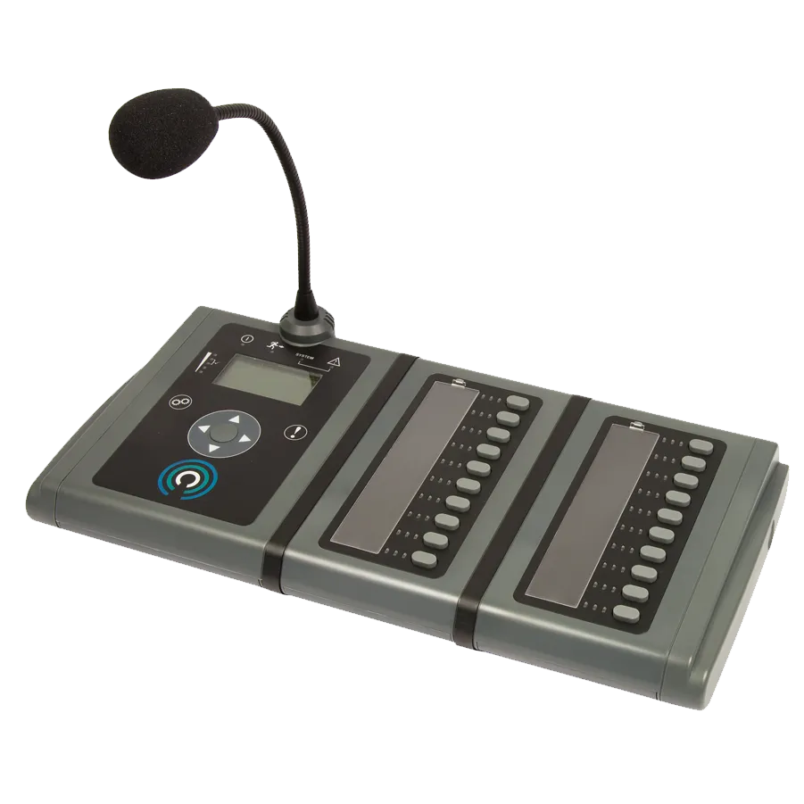 ASL DESK MIC - 20 BUTTONS GOOSENECK - Amber Tech