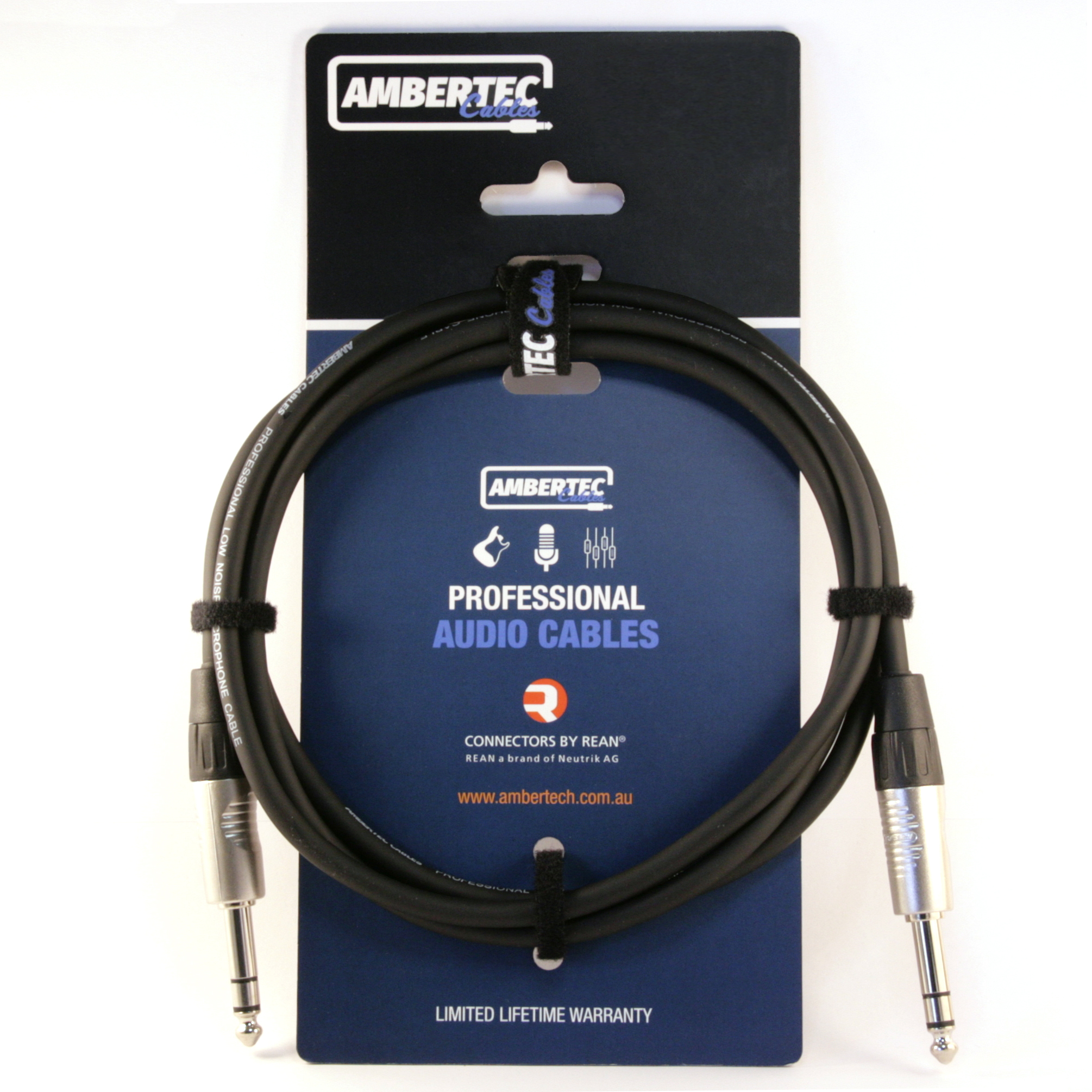6.35mm REAN TRS cable, 3m - Amber Tech