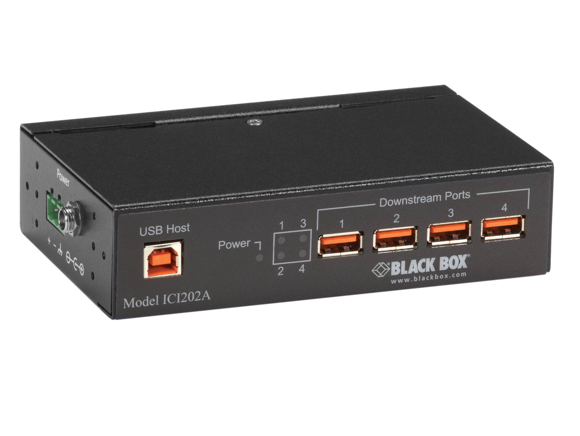 Industrial USB 2.0 Hub with Is olat - Amber Tech