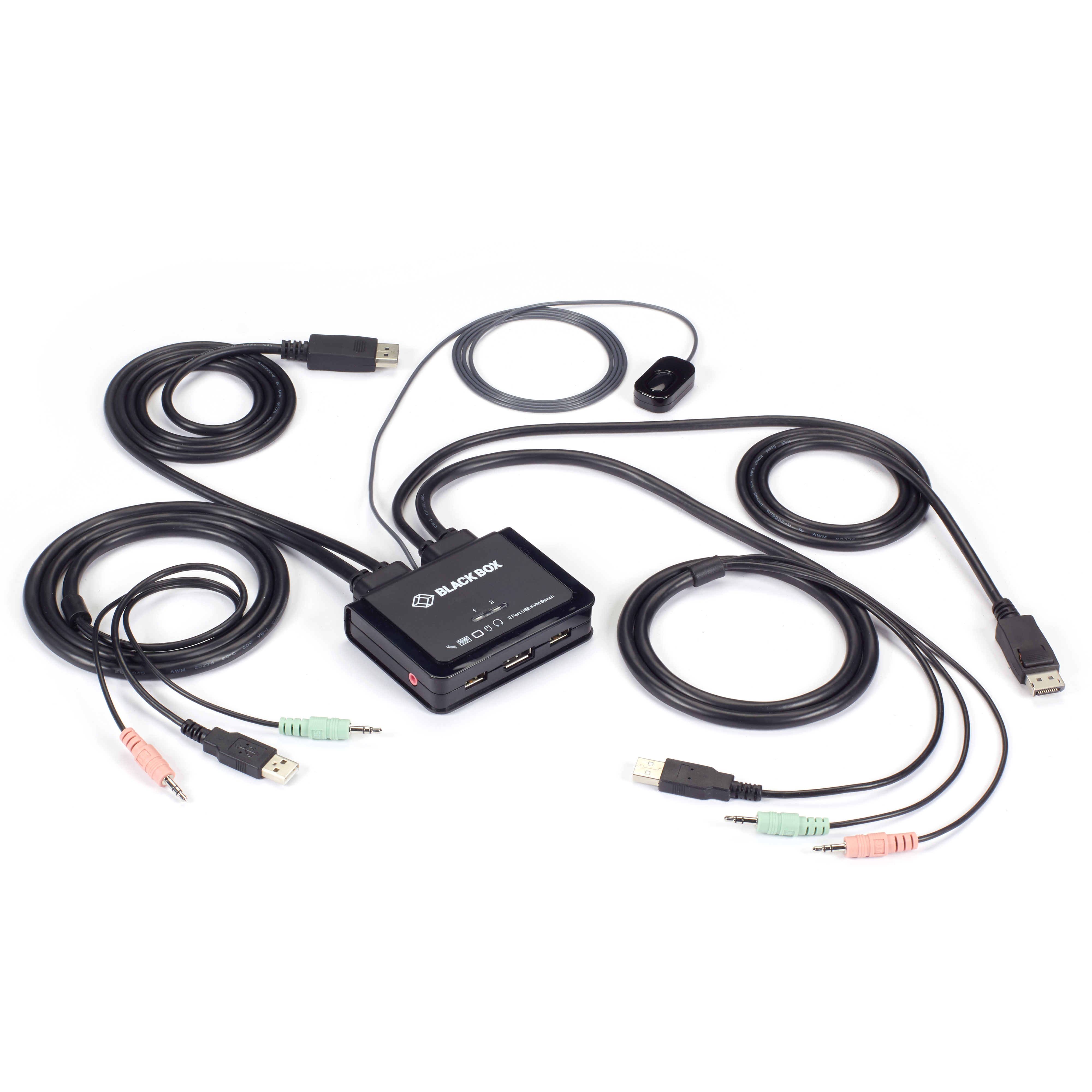 2-Port 4K60 DisplayPort Cable KVM S - Amber Tech
