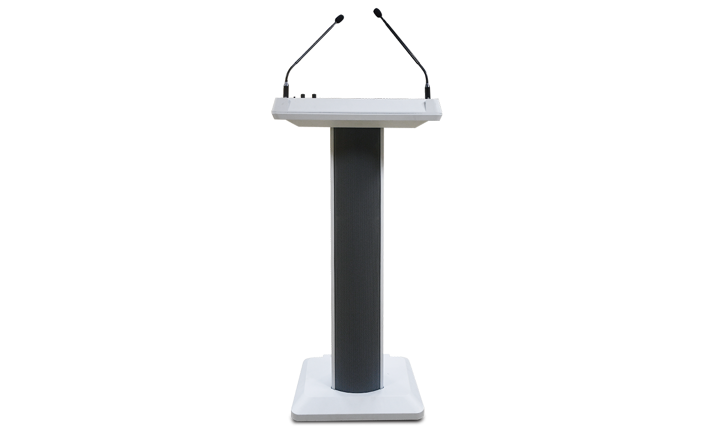 Portable lectern 250W 2 g/neck mics - Amber Tech