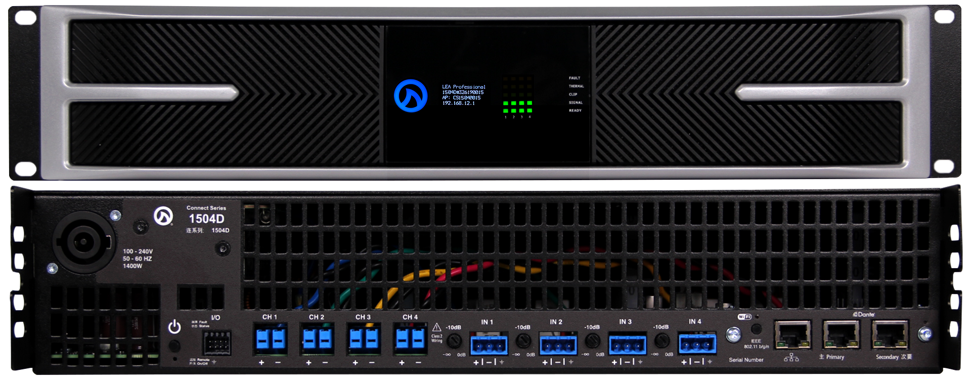 Connect Series Amp w/ Dante 1,500W - Amber Tech