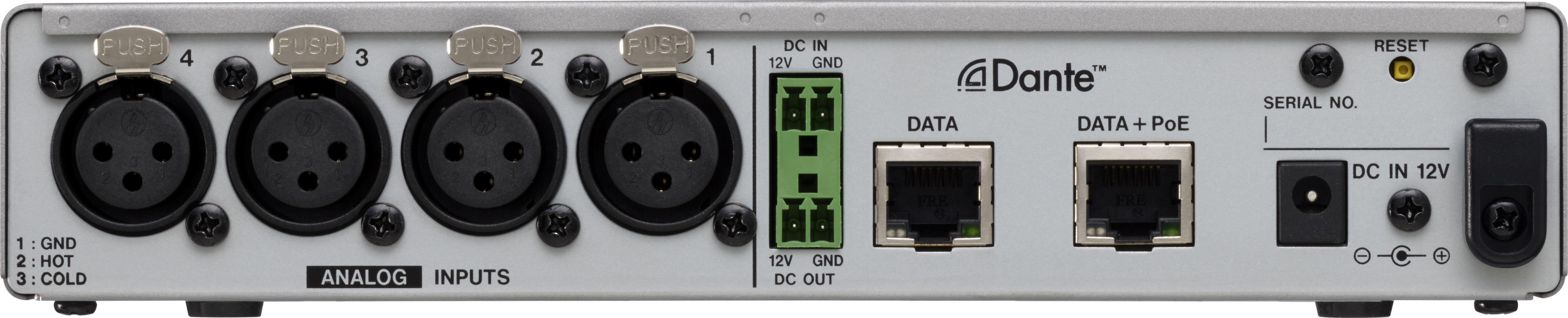 4 Mic/Line Input Dante Converter w - Amber Tech