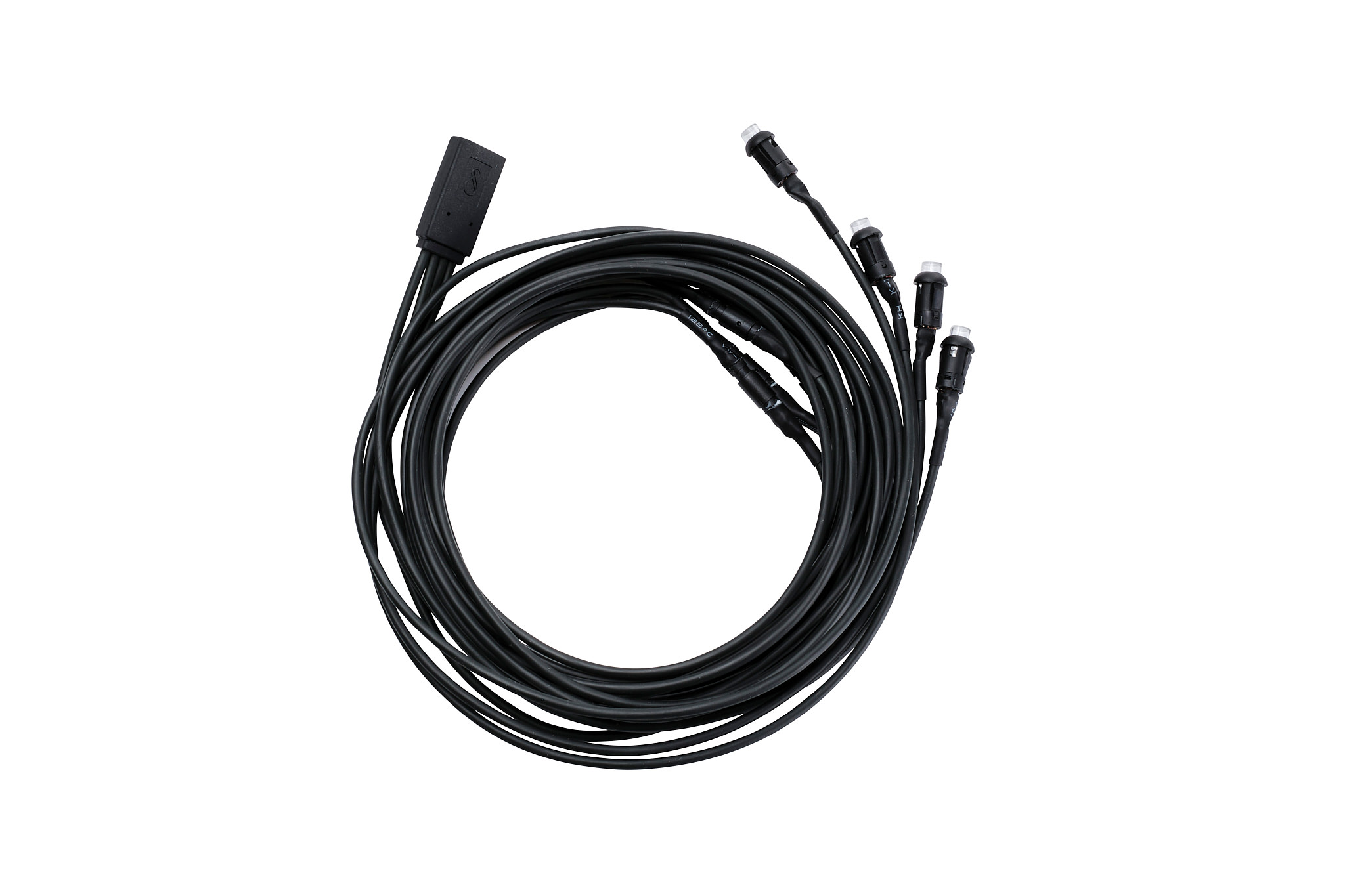 Switch, 4 LED buttons, 1.5m BLACK - Amber Tech
