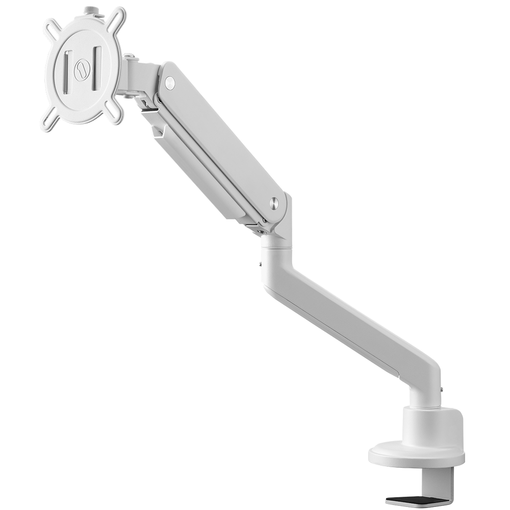 Monitor Arm Solid White Single Whit - Amber Tech