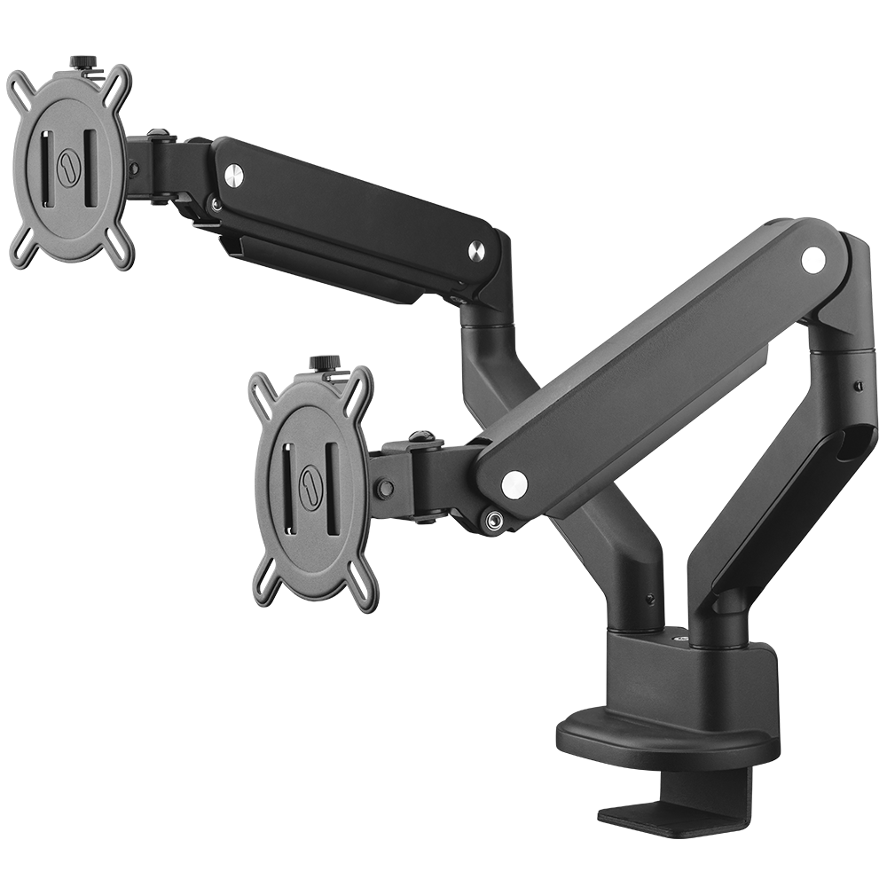 Monitor Arm Solid Black Dual Dual S - Amber Tech