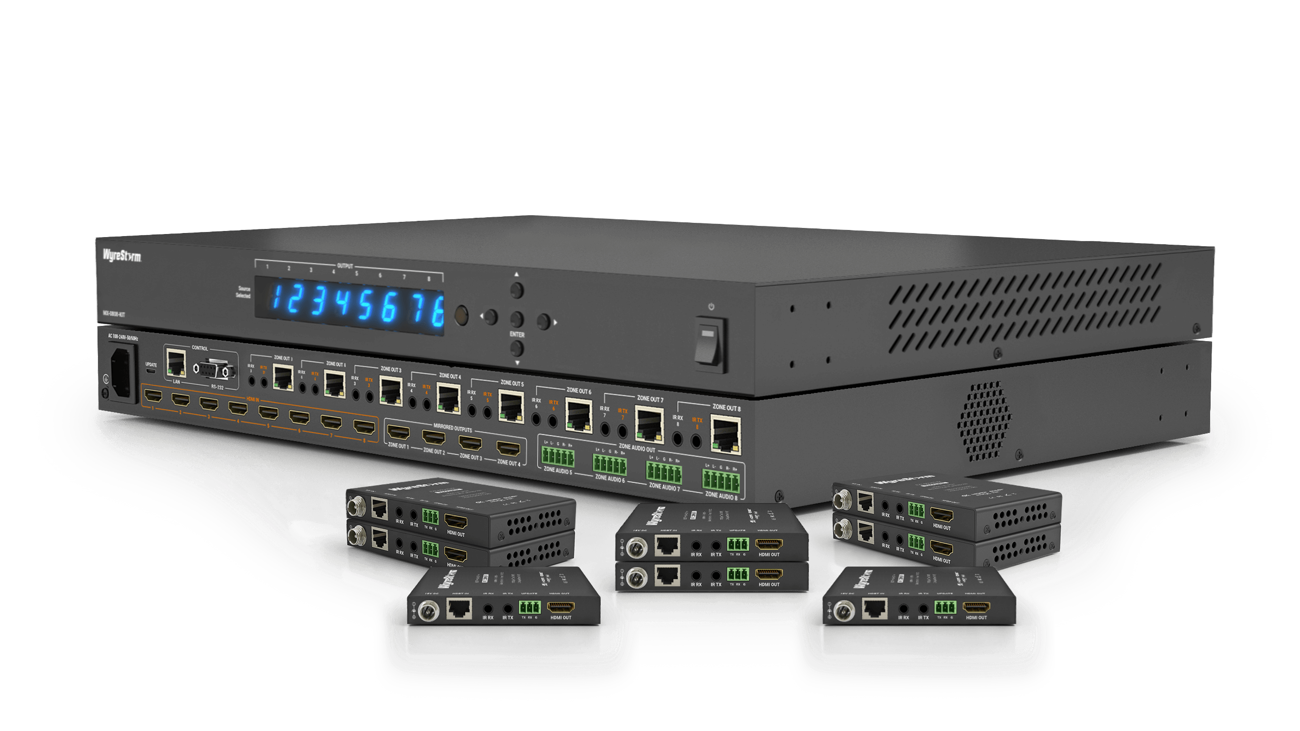 4K UHD 8x8 HDBaseT Matrix Sw incl. - Amber Tech